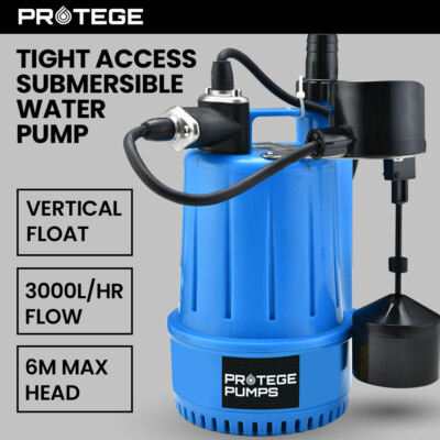 PROTEGE Grey Water Submersible Pump Tight Access Sump Vertical Float ...
