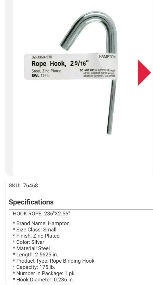 20 pack Rope Hook For Securing Tarps And Ropes Rope Binding Hook | eBay