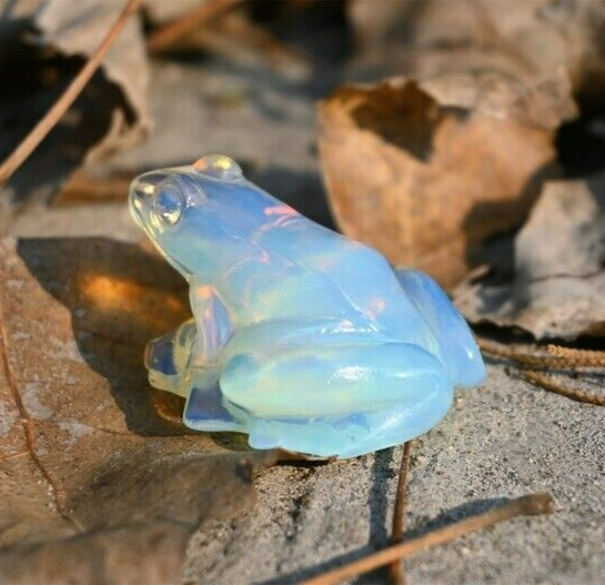 1.5'' Natural Crystal Mineral Specimen Opal Hand-Carved Exquisite Frog ...