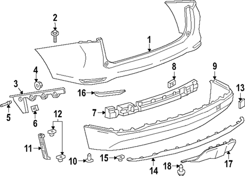 Genuine GM Chrome Rear Bumper Fascia Molding 23218672 | eBay