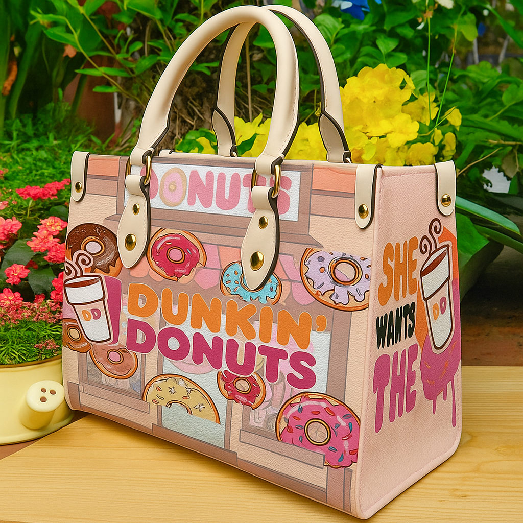 Dunkin Donuts Women Leather Handbag Wallet,Dunkin Donuts Handbag Gift ...