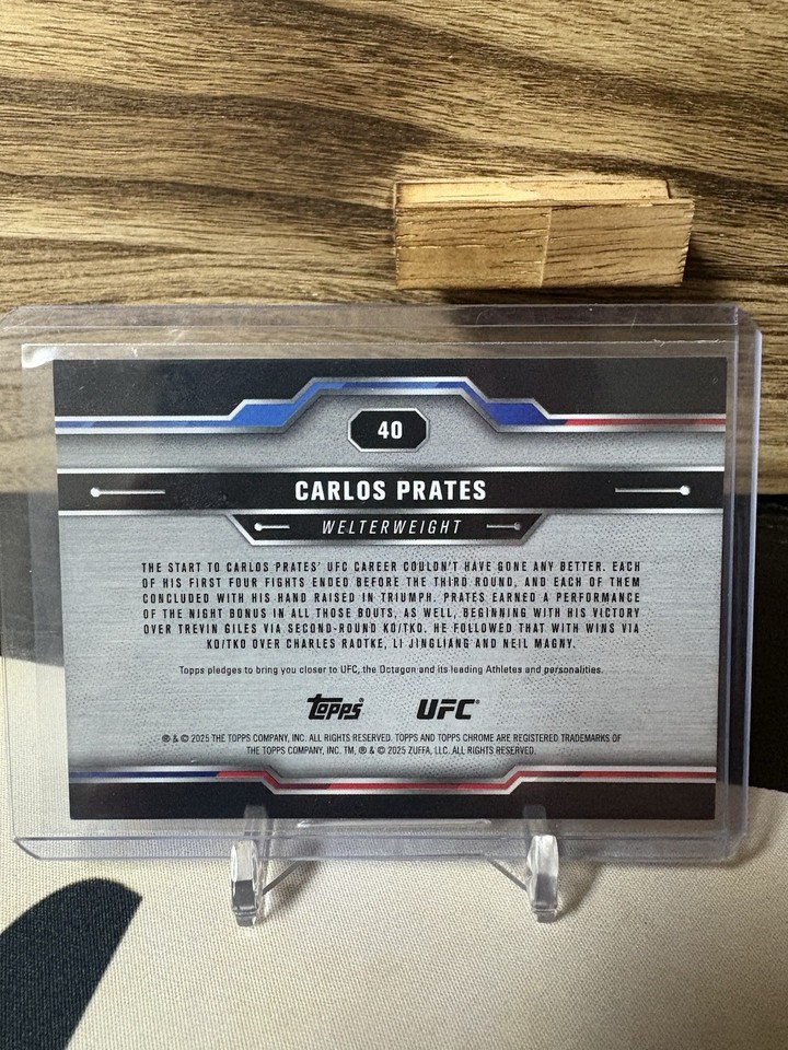 2025 Topps Chrome UFC Carlos Prates Frozen Fractor -2/0 | eBay