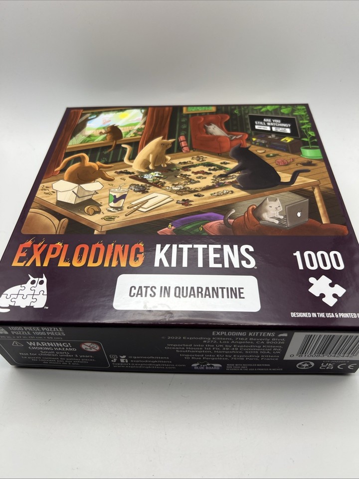 Exploding Kittens 1000 Piece Jigsaw Puzzle - Cats In Quarantine - New ...