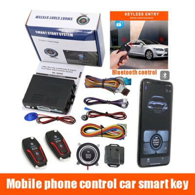 Universal 12V Car Keyless Entry Engine Start Alarm System Push Button ...