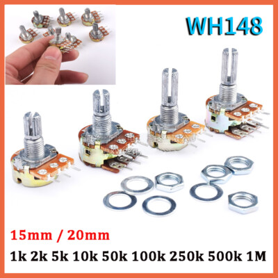 Variable Resistor Adjustable Resistance Linear Taper Potentiometer B1K ...