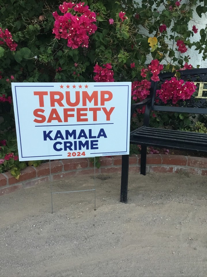 2024 Trump For President Trump Safety Kamala Crime Yard Sign with Metal ...