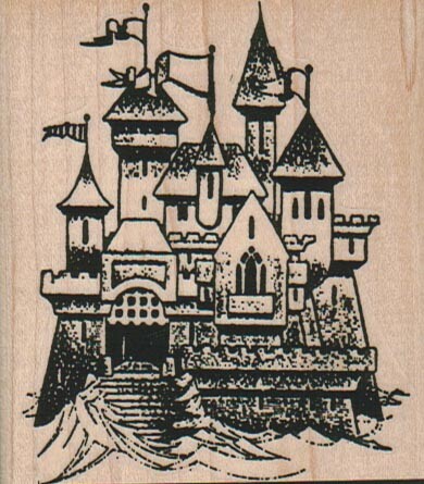 Castle 2 3/4 x 3" Rubber Stamp, Castle Stamp, Fantasy Stamp, Fairytale ...
