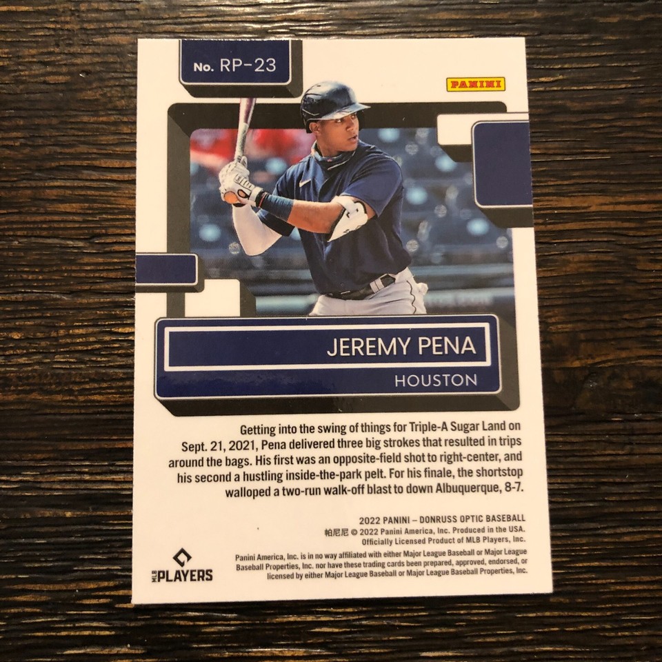 2022 Donruss Optic Jeremy Pena #RP-23 Rated Prospect Card Houston ...