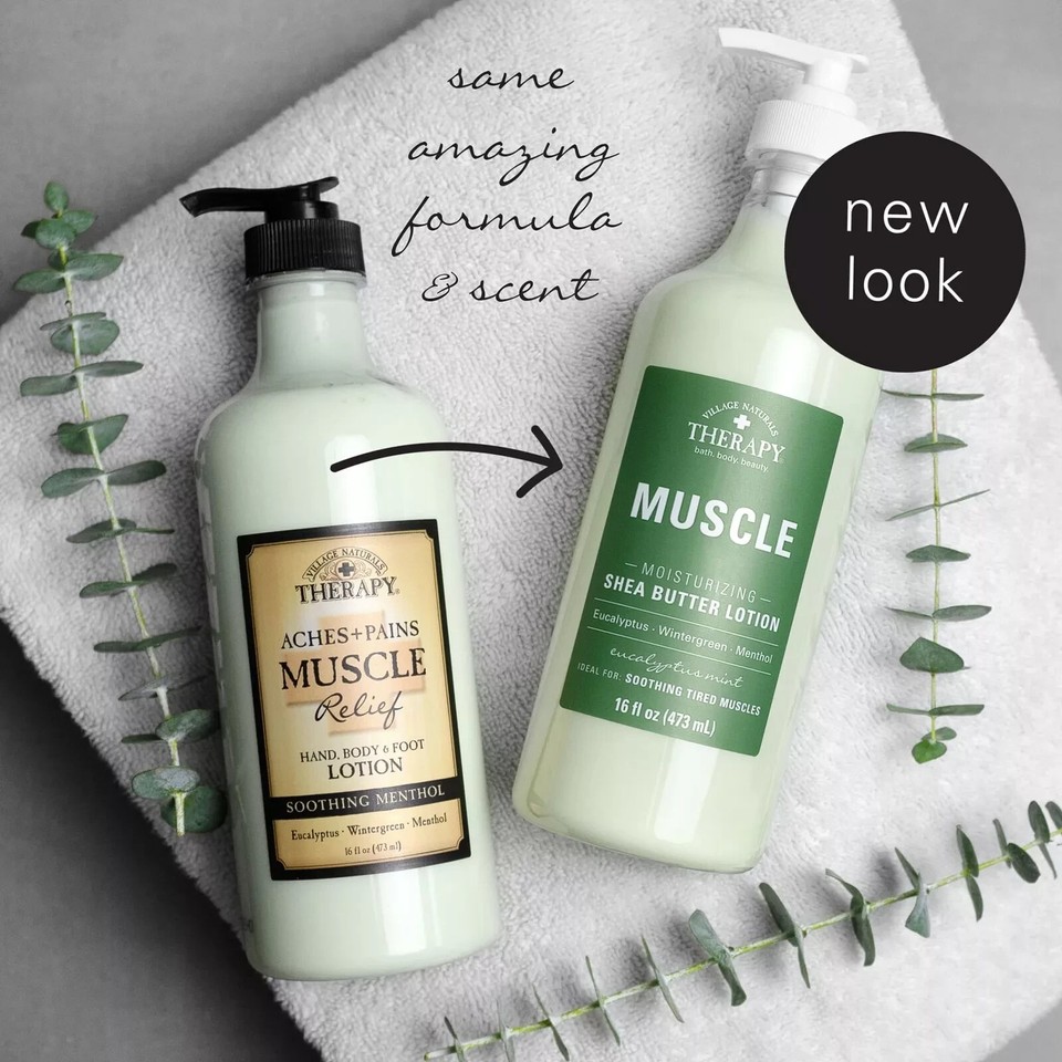 Village Naturals Therapy Muscle Relief Natural Lotion 16 Fl Oz (3-Pack ...