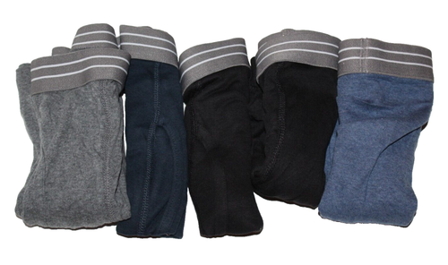 Basic Editions Men's 5-Pack Gray/Black/Blue Boxer Briefs SMALL | eBay