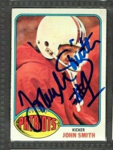 1976 Topps #78 John Smith New England Patriots Football Card Signed ...
