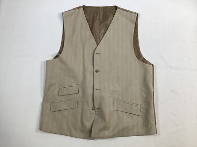 Mens Unbranded Sand Suit Vest Size 44L NWOT | eBay