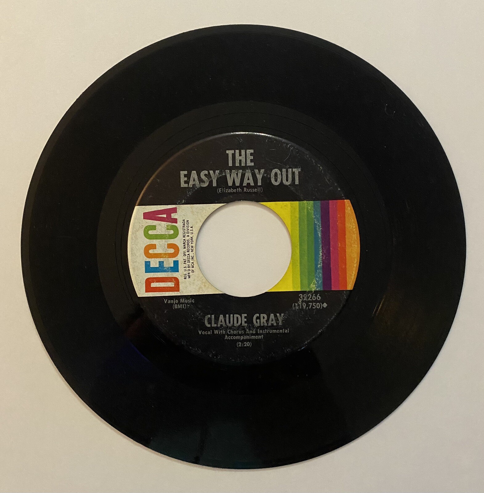 Claude Gray – The Easy Way Out / Your Devil Memory - Decca – 32266 | eBay