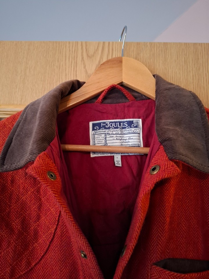 Joules wool mix rust winter Jacket Size Large | eBay UK