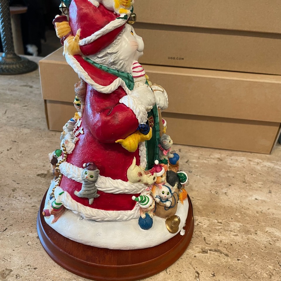 VINTAGE 2001 Santa Claws Christmas Bill Bell Danbury Mint Cat Figurine ...