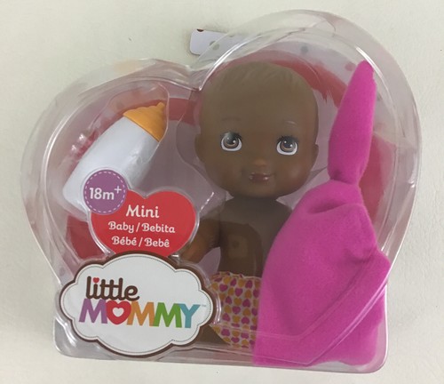 Little Mommy Mini Baby Doll AA Brown Ethnic Bottle Pink Blanket Toy ...