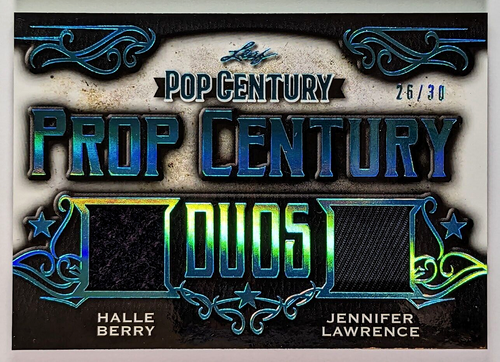 Halle Berry & Jennifer Lawrence 2021 Leaf Pop Century Authentic Relic ...