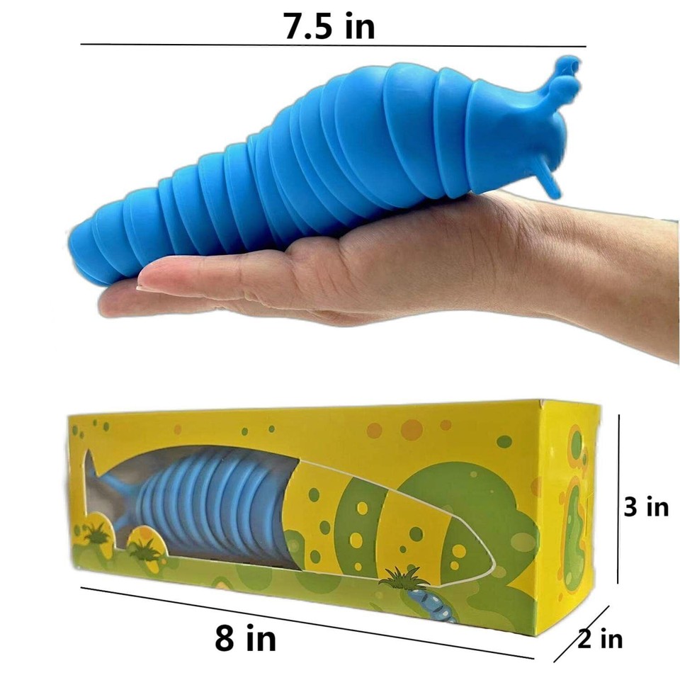 Fidget Slug Articulating Stim Toy 3D Printed Articulated Sticky Stretch ...