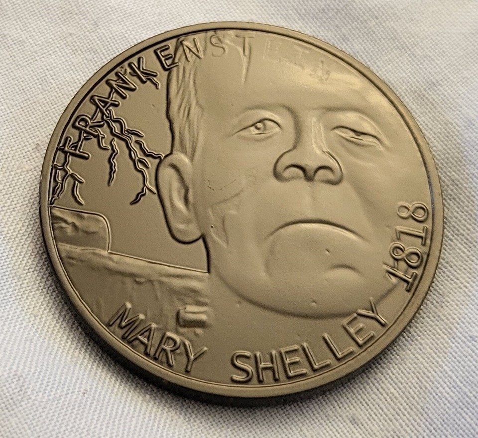 Frankenstein Count Dracula Dark Black Silver Coin Castle Halloween ...