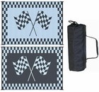 Outdoor Patio Deck RV Mat Reversible Rug 6 x 9 ft Foldable Black White ...