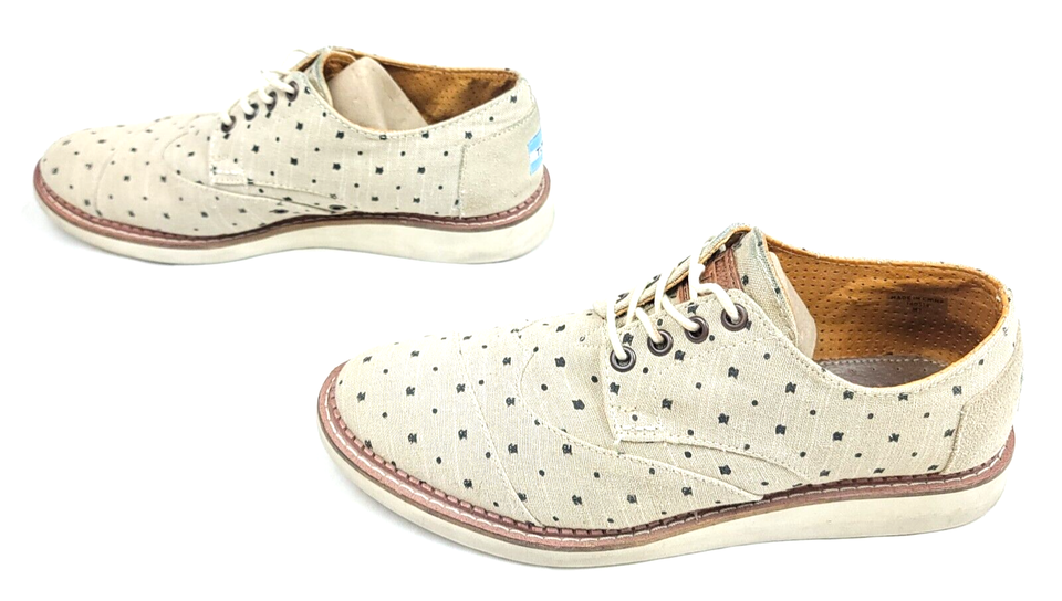 TOMS MENS Sz US 7 Lace Up Oxford Polka Dot Dress Shoes | eBay