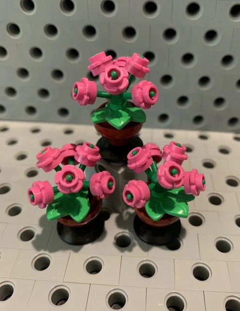 Lego Pink Flowers Bouquets With Leaves In Vases Plant Garden Greenery ...