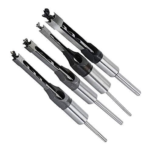 Square Hole Drill Bits 4pcs Woodworking Mortising Chisel Set Bit 1 ...