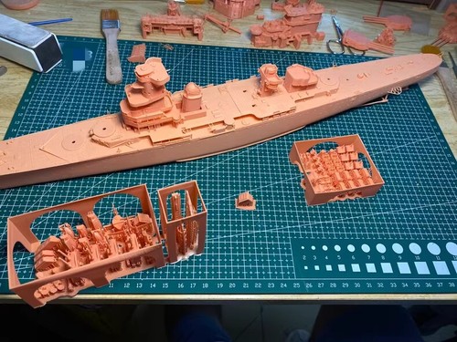 3D Printed 1/700 French Navy Algeria heavy cruiser Unpainted Model Kit ...