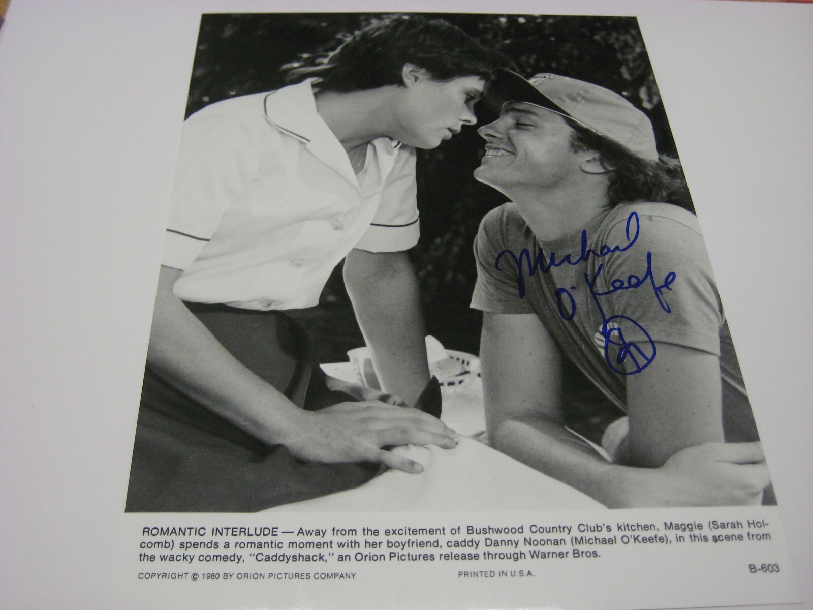 CADDYSHACK'S "DANNY NUNAN" MICHAEL O'KEEFE SIGNED PROMO TYPE PHOTO COA ...