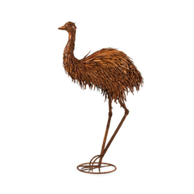 XL TALL 88CM METAL MUM EMU GARDEN BIRD STATUE SCULPTURE RUST ORNAMENT ...