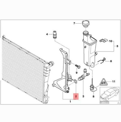 17111711987 - Fits BMW - Coolant Hose Radiator Drain Plug O Ring Seal ...