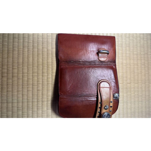 ALZUNI long wallet Genuine Leather Brown iron cross Excellent limited ...