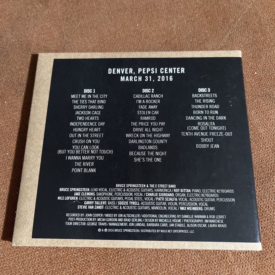 Bruce Springsteen 3/31/16 Denver Three Disc Set Nugs | eBay