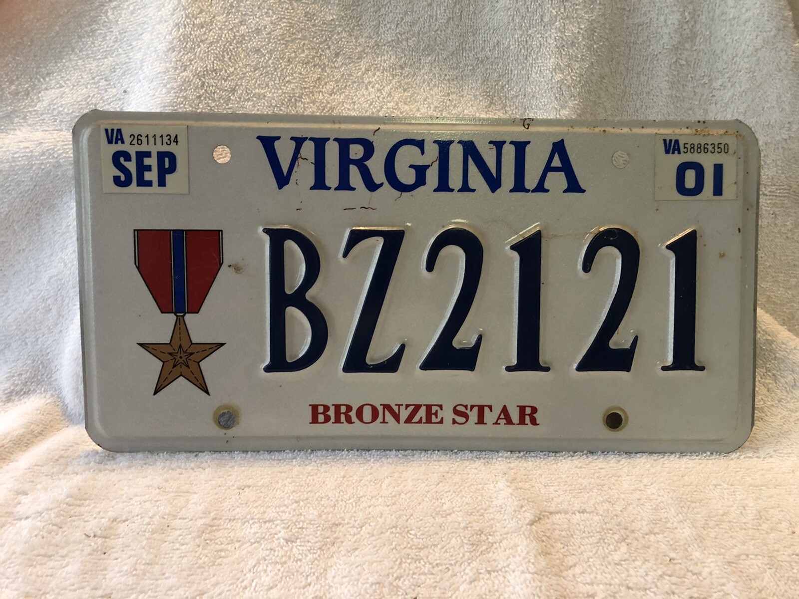 2001 Virginia Bronze Star Veteran License Plate | eBay