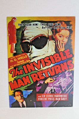 "The Invisible Man Returns" Horror Film H.G. Wells Movie Metal Sign ...