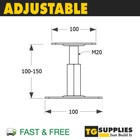 Heavy Duty Galvanised Height Adjustable Elevated Post Base Support ...