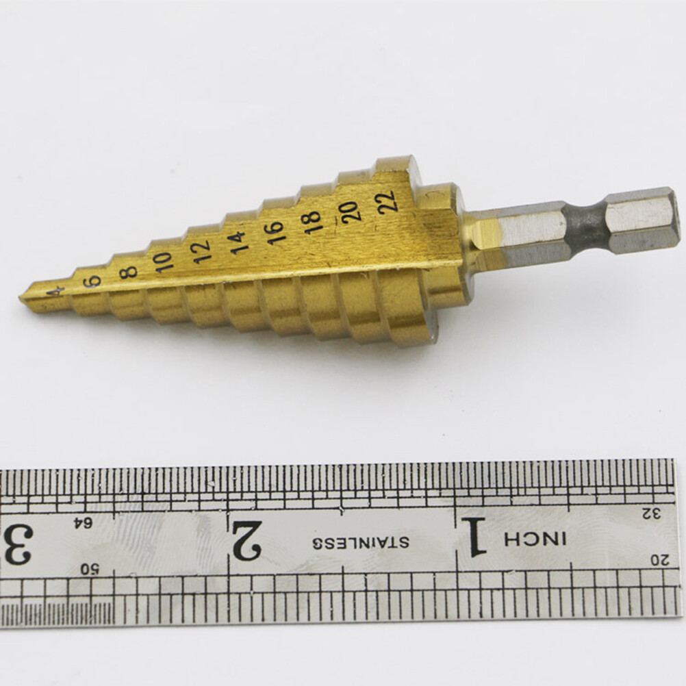 1Pcs Durable 4-22MM HSS Hex Titanium Coated Step Cone Drill Bit Power ...