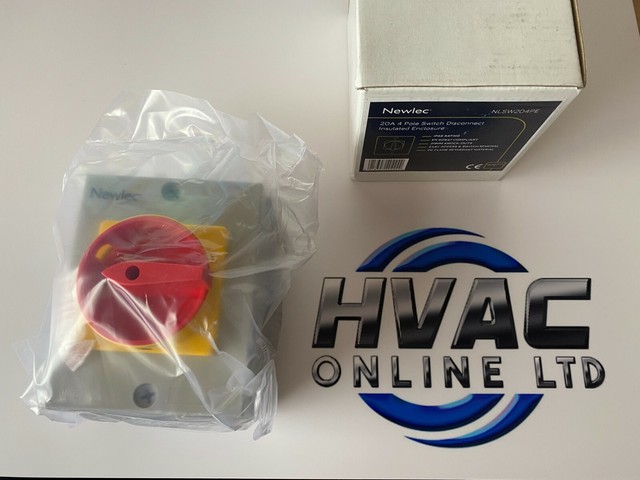 Newlec 20a 4 Pole Rotary Isolator Switch Enclosed Ip65 Rating NLSW204PE ...