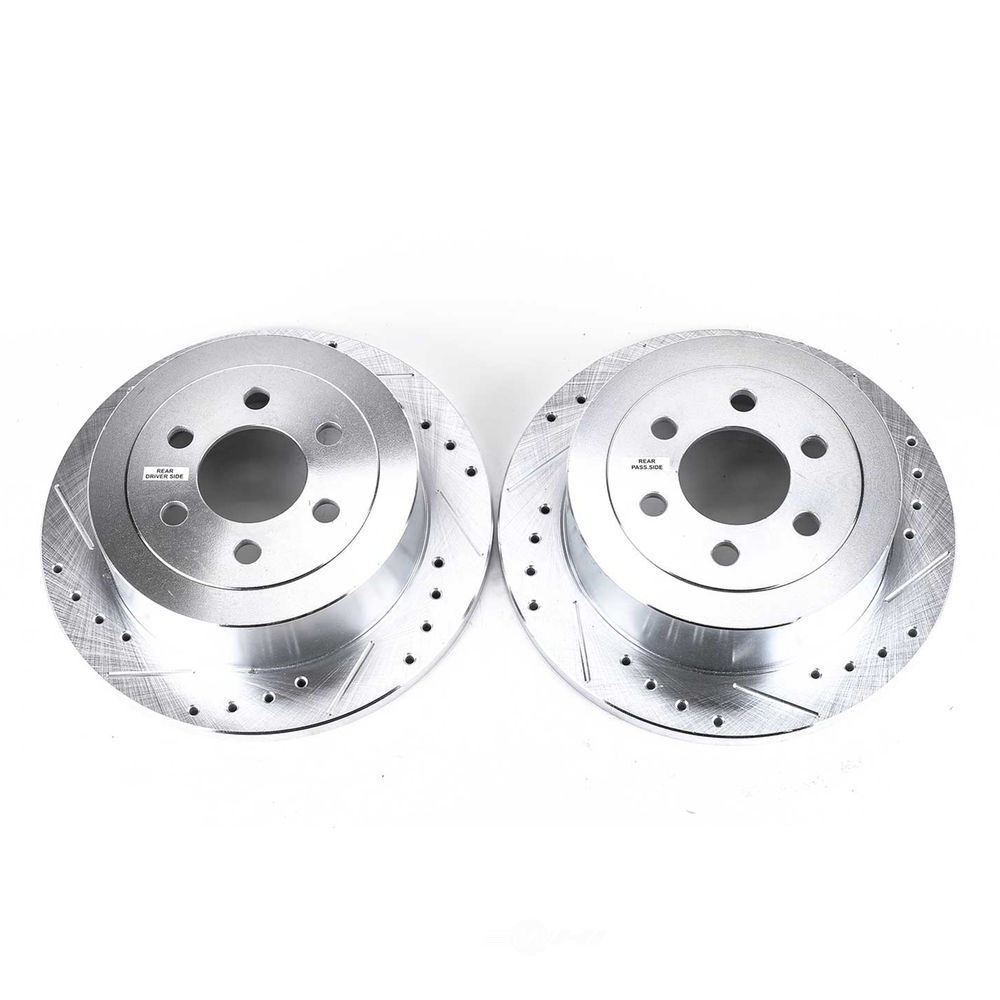Disc Brake Rotor Set-Rear Drilled, Slotted and Zinc Plated Brake Rotor ...
