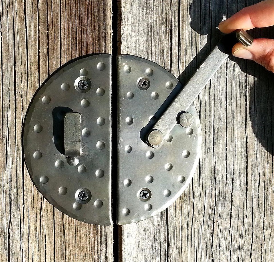 Handmade 4.7" Round Cabinet Door Latch Black Rustic Antique Iron ...