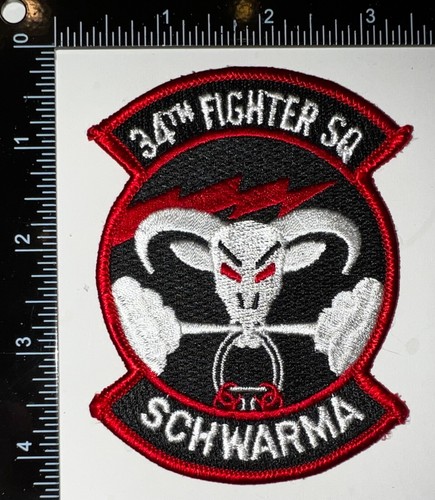 USAF 34th Fighter Squadron Rude Rams Schwarma Patch | eBay
