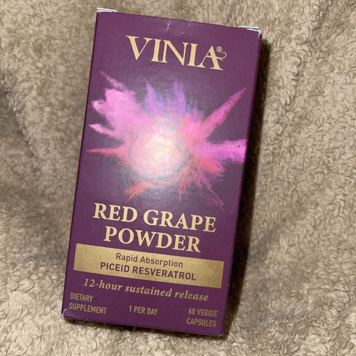 60 CAPSULES Vinia Red Grape Powder Rapid Absorbtion Piceid Resveratrol ...
