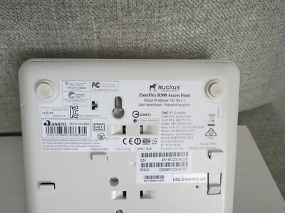 RUCKUS ZoneFlex R500 Series Wireless Access Point 9U1-R500-US00 | eBay