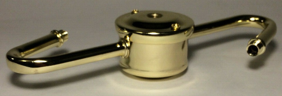 New S-Type 2-Arm Lamp Cluster Body, Brass Plated Steel, 7 1/2" Across # ...