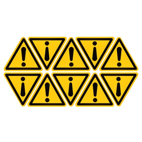 Triangle Caution Warning Sign Self Adhesive 40mm/1.56inch 10Pcs ...