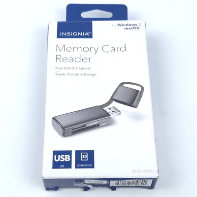 Insignia- USB 3.0 Memory Card Reader for Windows / MacOS SD / Micro SD ...