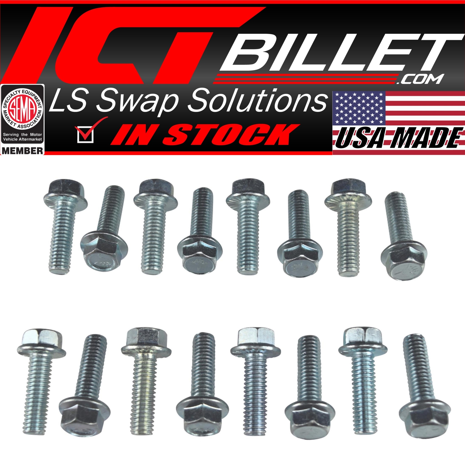 BBC Intake Manifold Bolt Kit Big Block Chevy Set of 16 pc Bolts 551664 ...