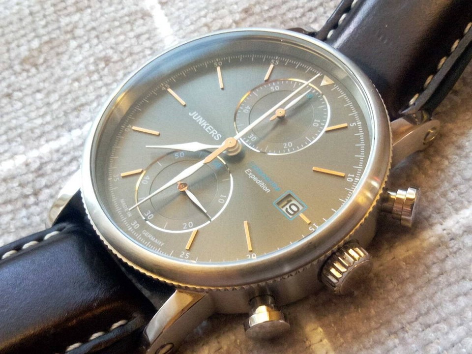 Junkers Military Pilot Chronograph Men's Watch 6588-2 South German-made ...