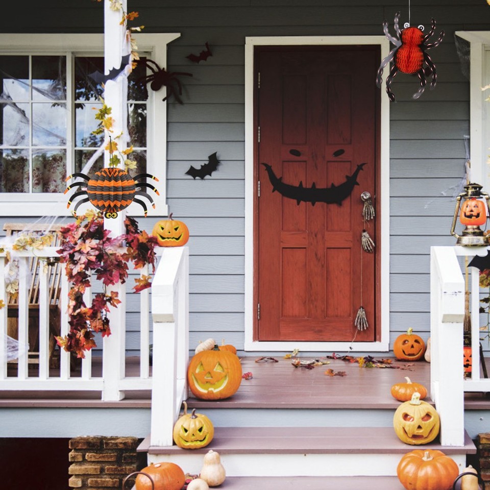 3PCS Themed Party Paper Ball Outdoor Indoor Halloween Hanging Decor ...