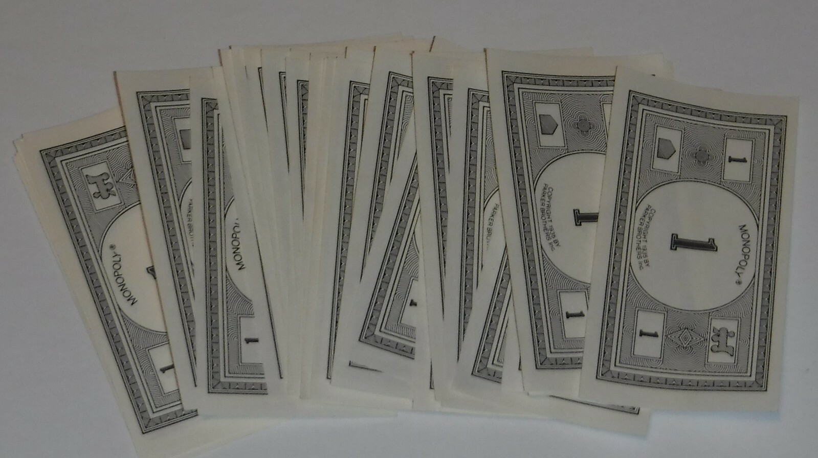 Monopoly Paper Money Standard Edition lot of 180 value $20,580 Game ...